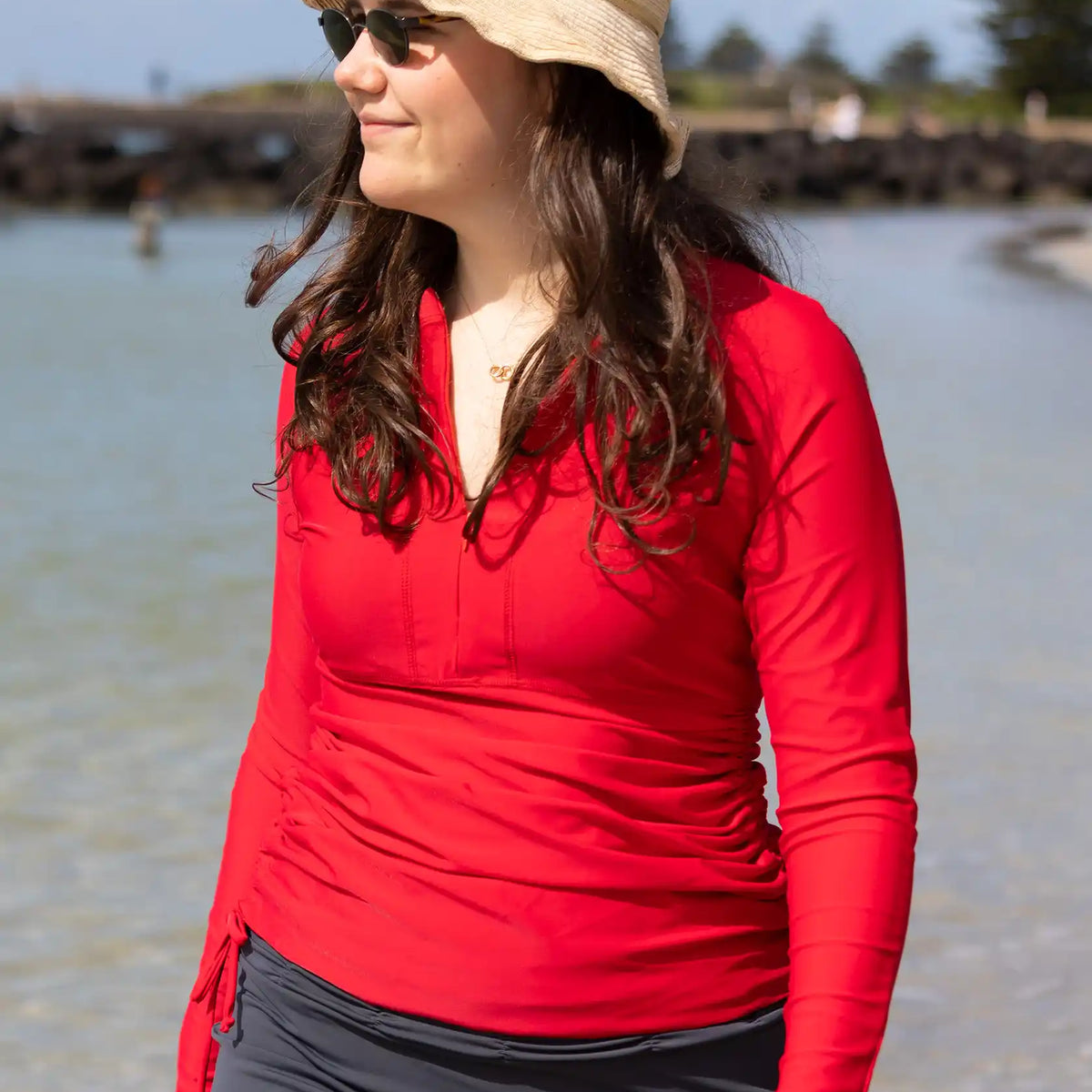 Swim Rash Top | Swimwear Sale | Red | cover up swimwear | Suncheeter ...